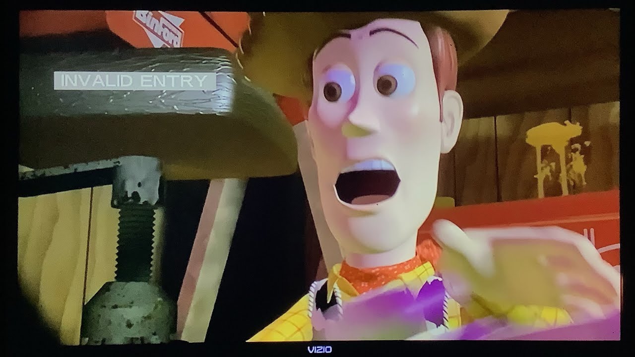 Toy Story 2005 Woody Scream AAAAH!😫THX Tex 2 Bad Moo Can😫👊🏻😡🏫🔺DVD🔺📀📺TV ...