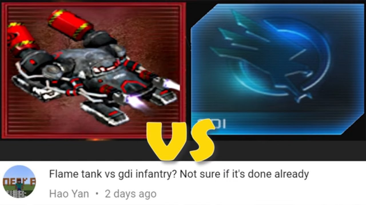 Nod Flame Tank vs All GDI Infantry - YouTube
