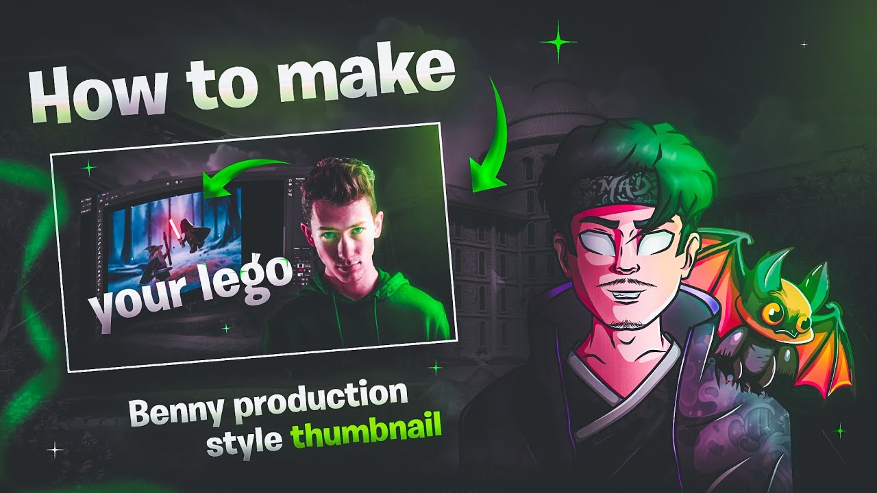 how to make thumbnail like benny production in mobile || ps touch ...