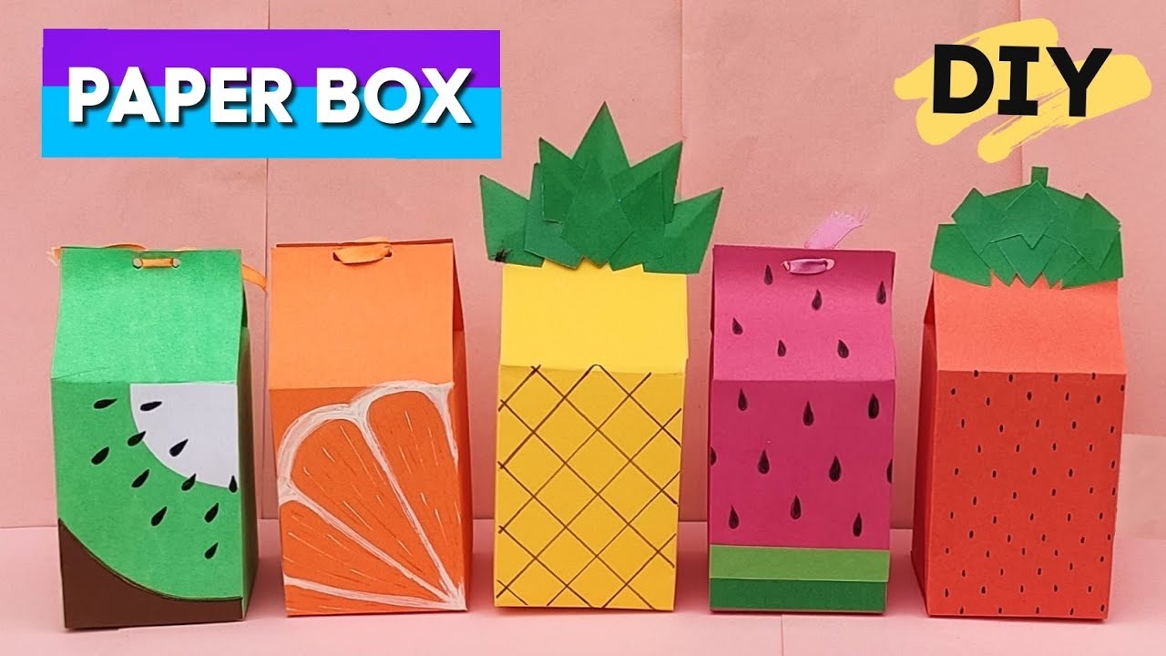 DIY Fruit Paper Box/How to Make a Fruit Paper Box/Fruit Themed Paper ...