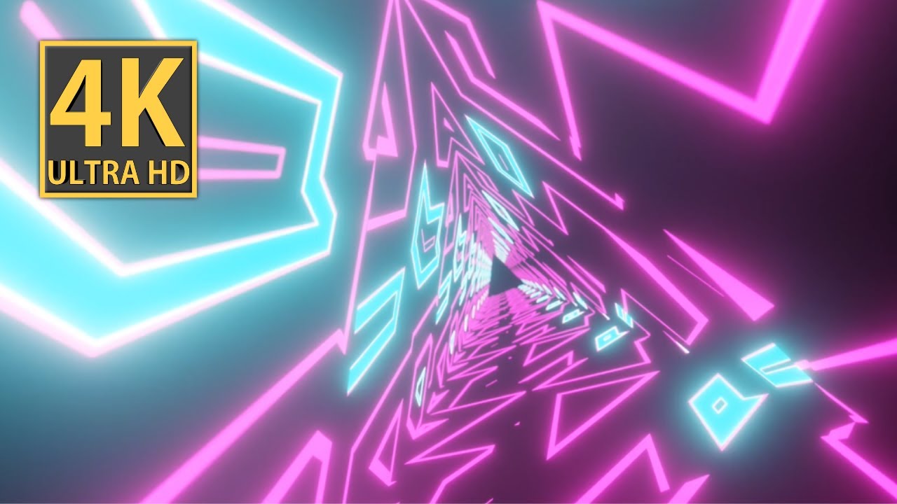 Abstract Background Video 4k VJ LOOP NEON Triangle Tunnel Hypnotic ...