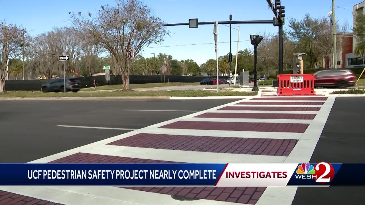 UCF pedestrian safety project nearly complete - YouTube