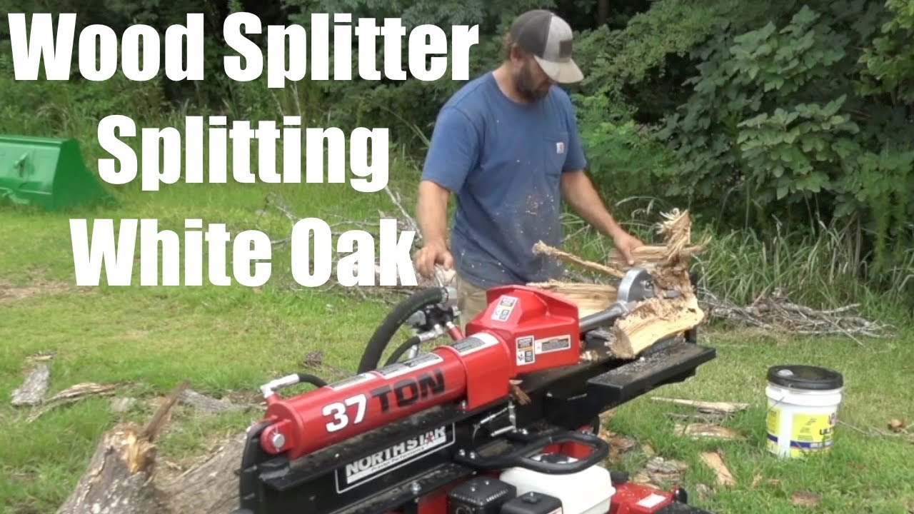 Hollow White Oak Part 2: Wood Splitter Splitting White Oak firewood ...