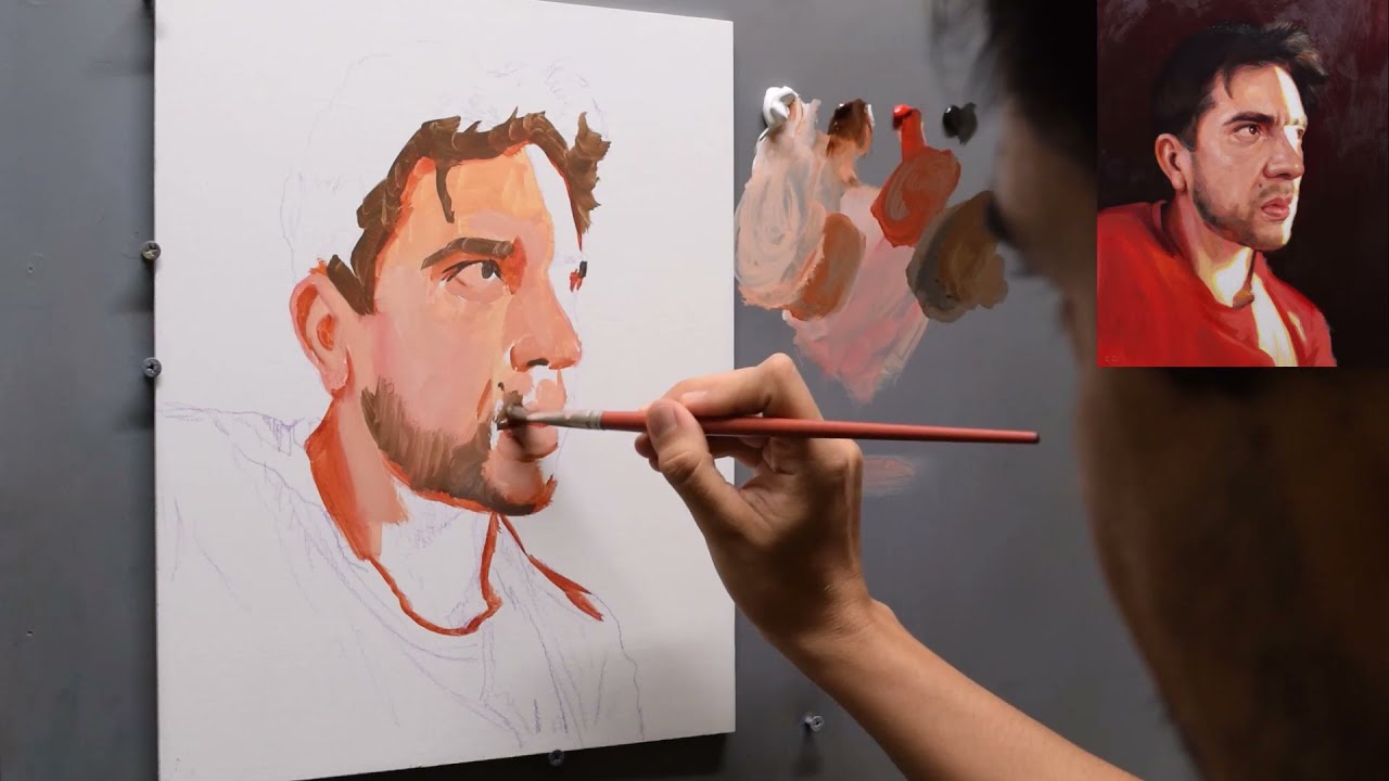 Painting a Self Portrait - YouTube