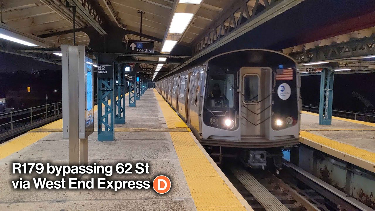 NYC Subway: R179 Transfer Train at 62 St on the D Line - YouTube