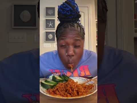 Vickey cathey eats the spiciest noodles on the planet 😱 #shorts