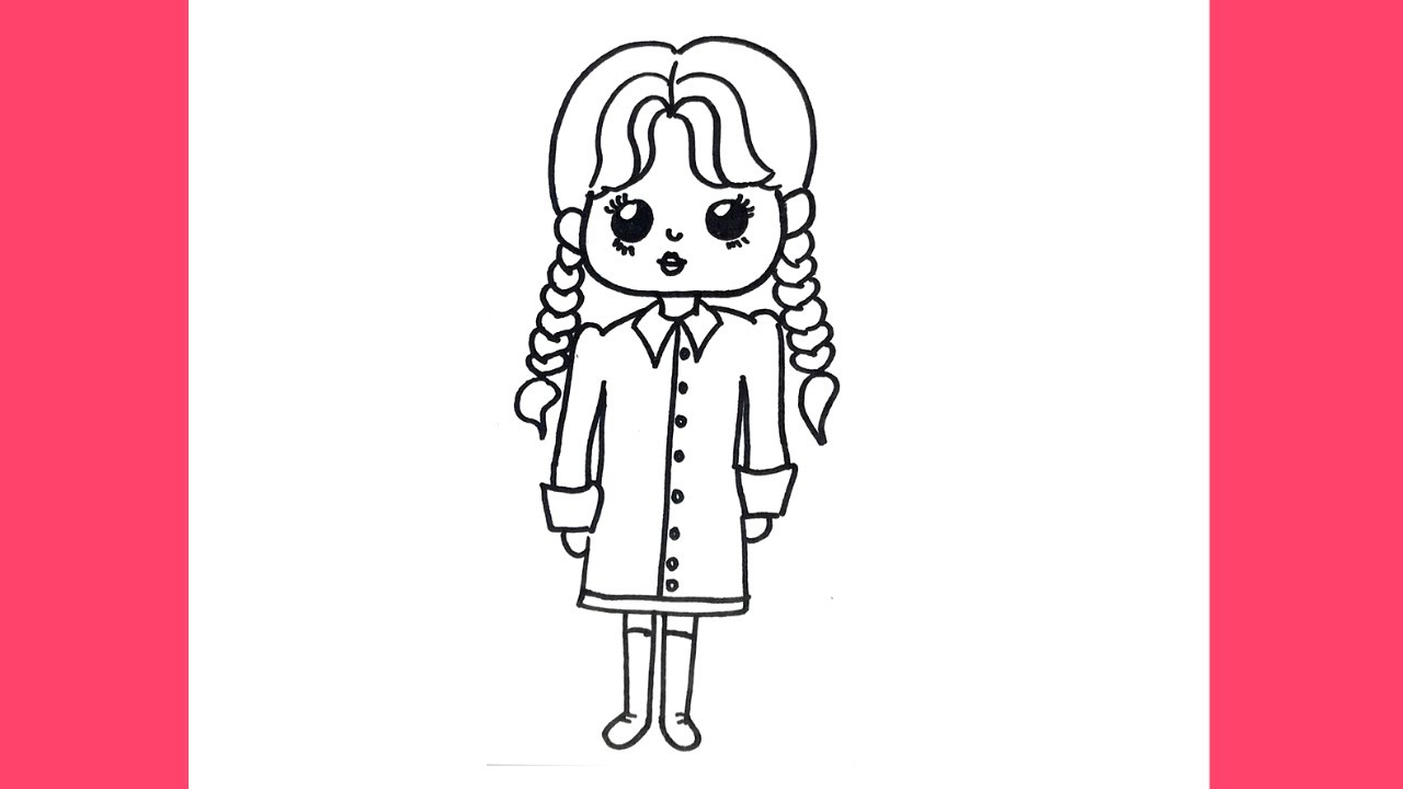 Cách vẽ chibi Wednesday | Wednesday drawing | THƯ VẼ - YouTube