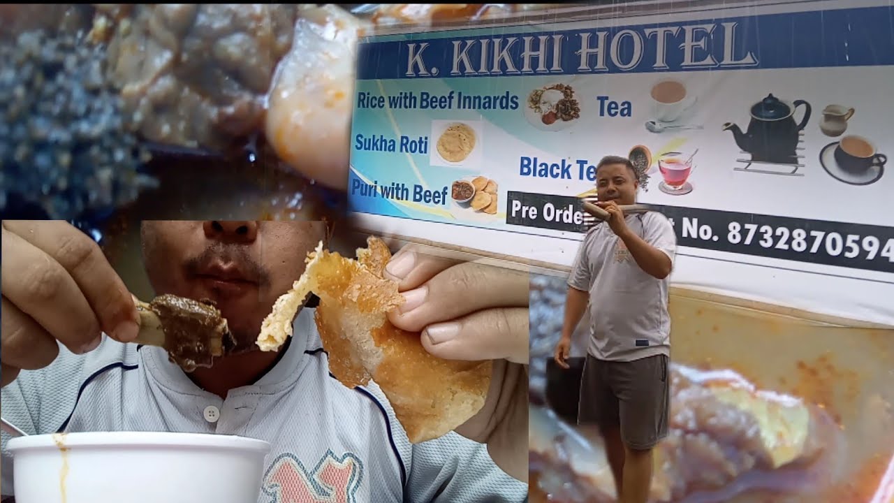 Eating Fav Beef innards(Puri) K.Kikhi Hotel Viswema || support Locals ...