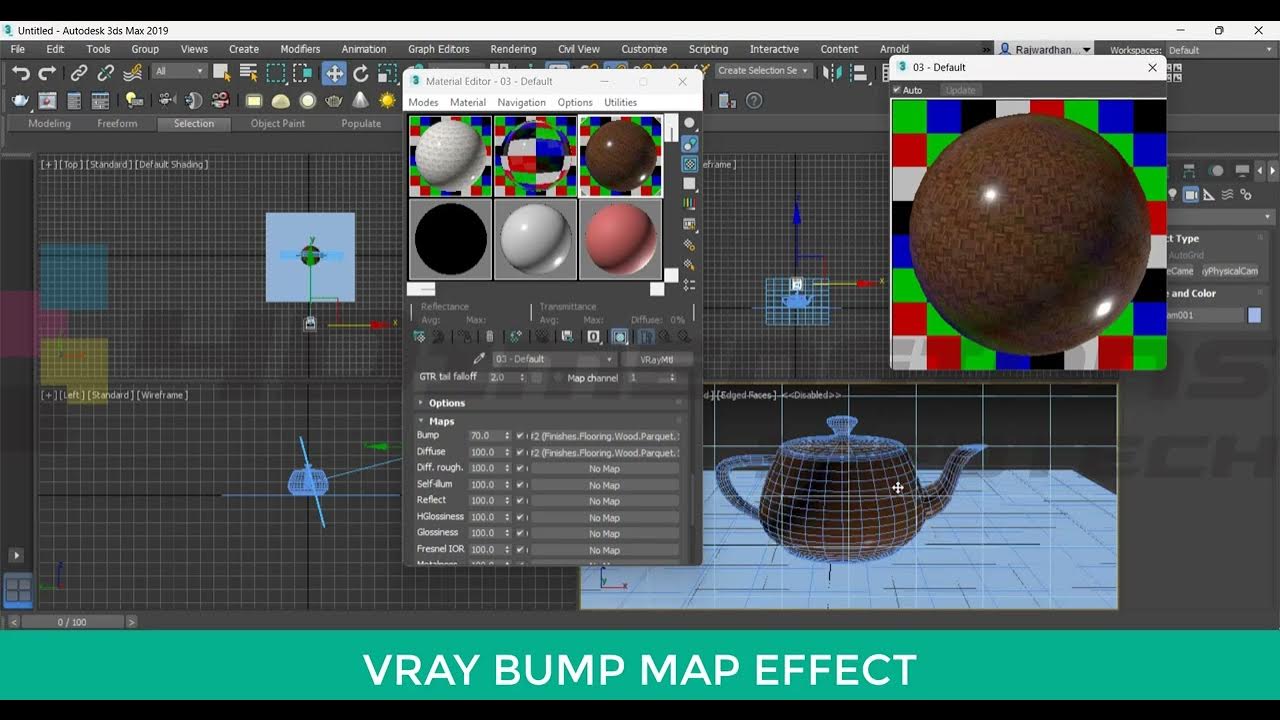 Vray 3DS Max Material Tutorial - Bump, Normal & Displacement Map #vray ...