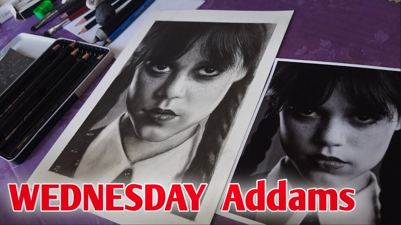 How to Draw Wednesday Addams/ Realistic Pencil Drawing🥰 /ArtWorm Ajay ...