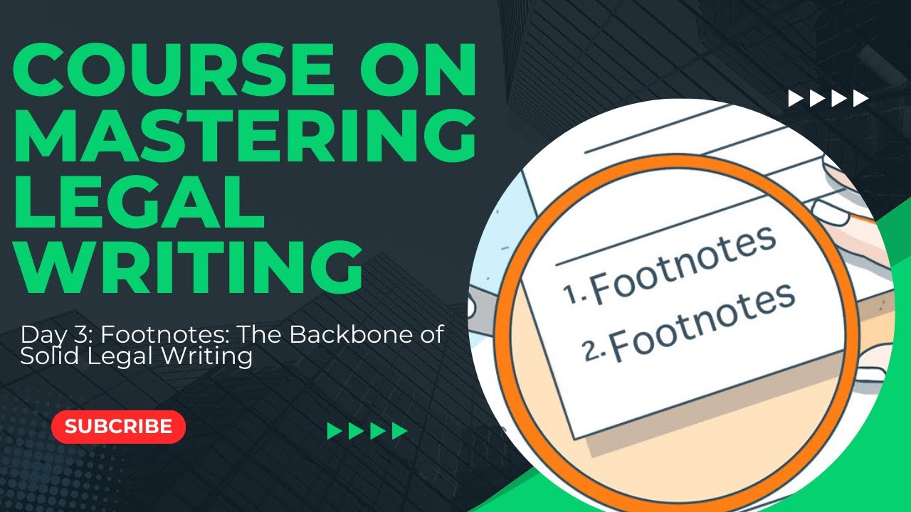 🔍 Footnotes are the backbone of solid legal writing! Tune in to learn ...