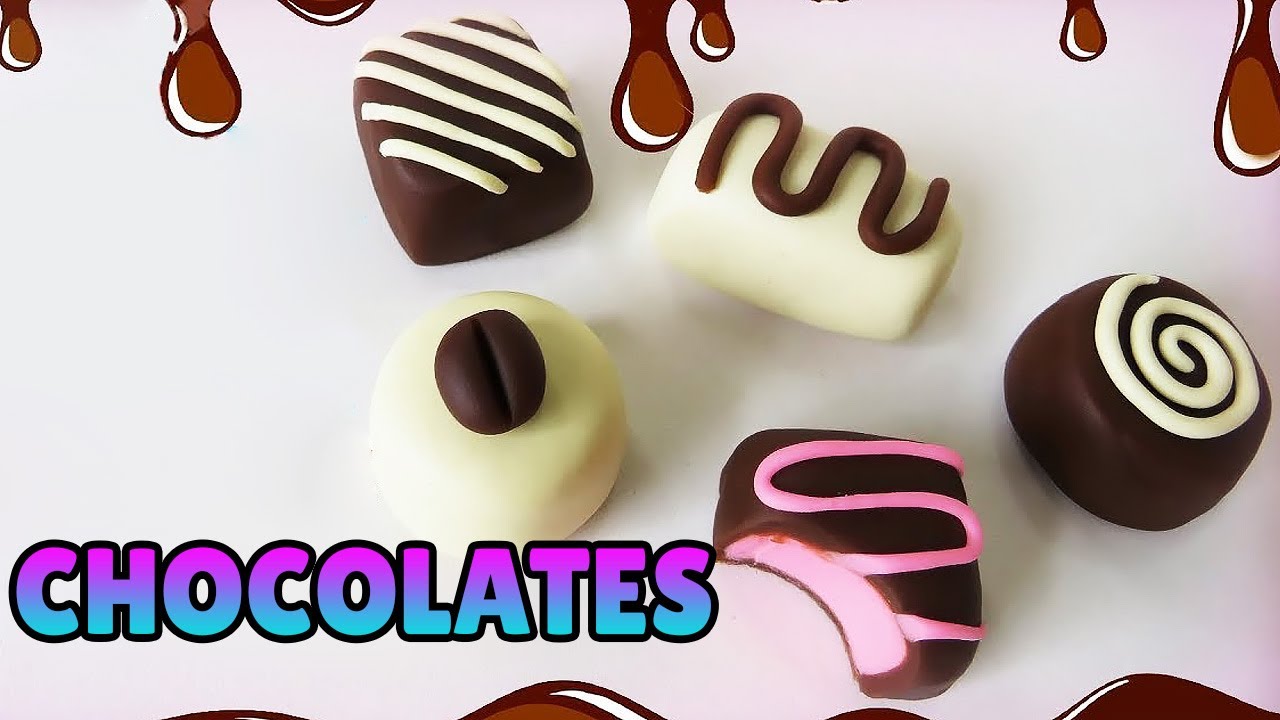 How to make MINIATURE CHOCOLATES - Easy Polymer Clay Food, Fondant ...