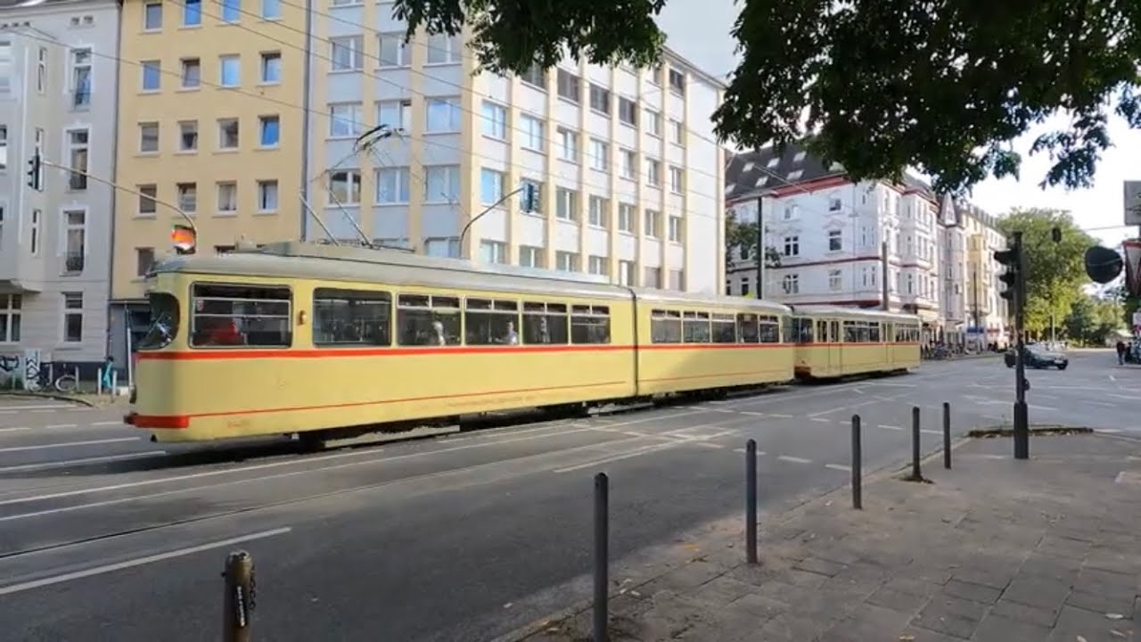 Tram Düsseldorf, Tag des offenen Denkmals mit historischen Trams am 8.9 ...