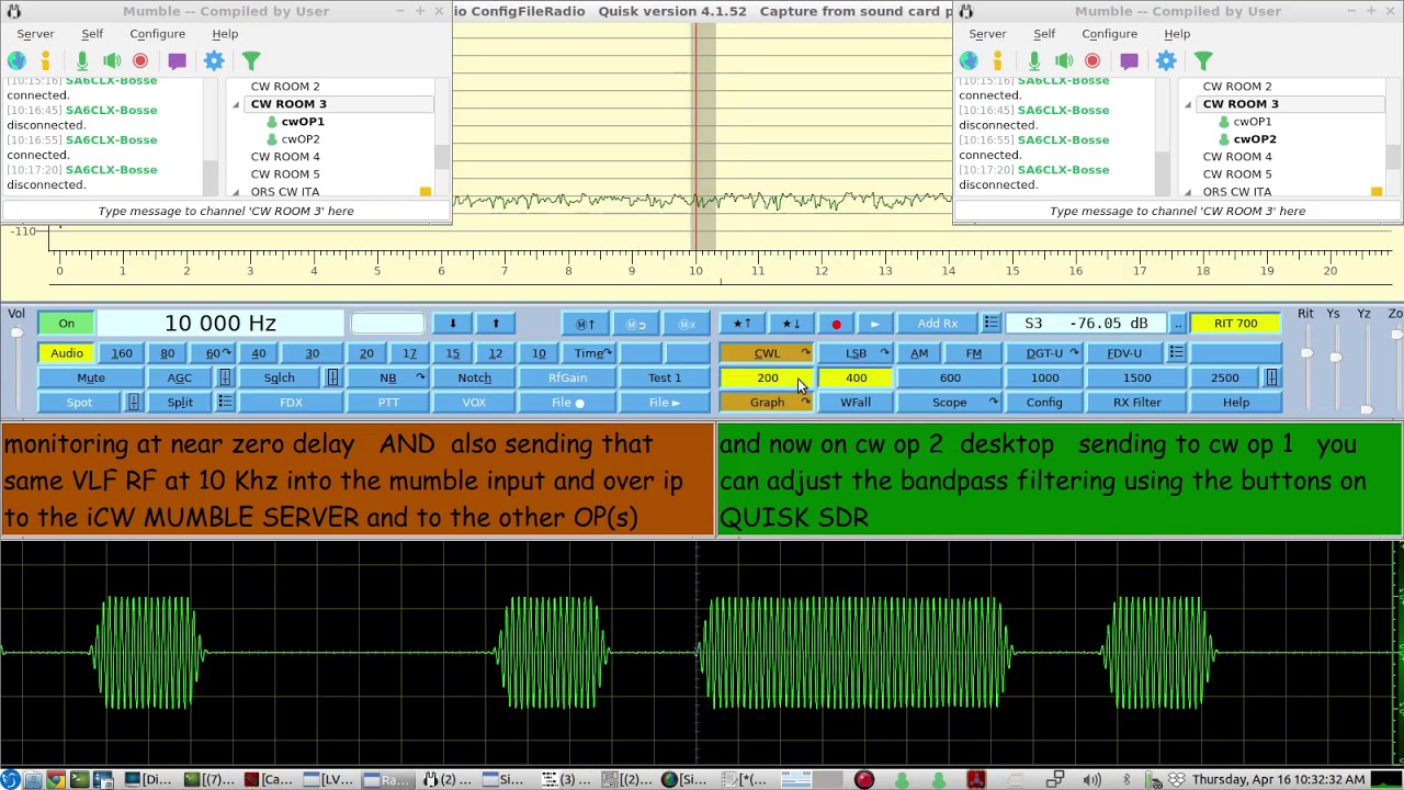 QUISK SDR APP for VLF RF over ip on MUMBLE - CW at 10 Khz with QUISK ...