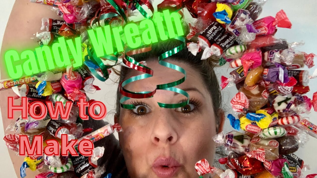 How To Make A Candy Wreath With a Metal Hanger and Wire [TUTORIAL ...