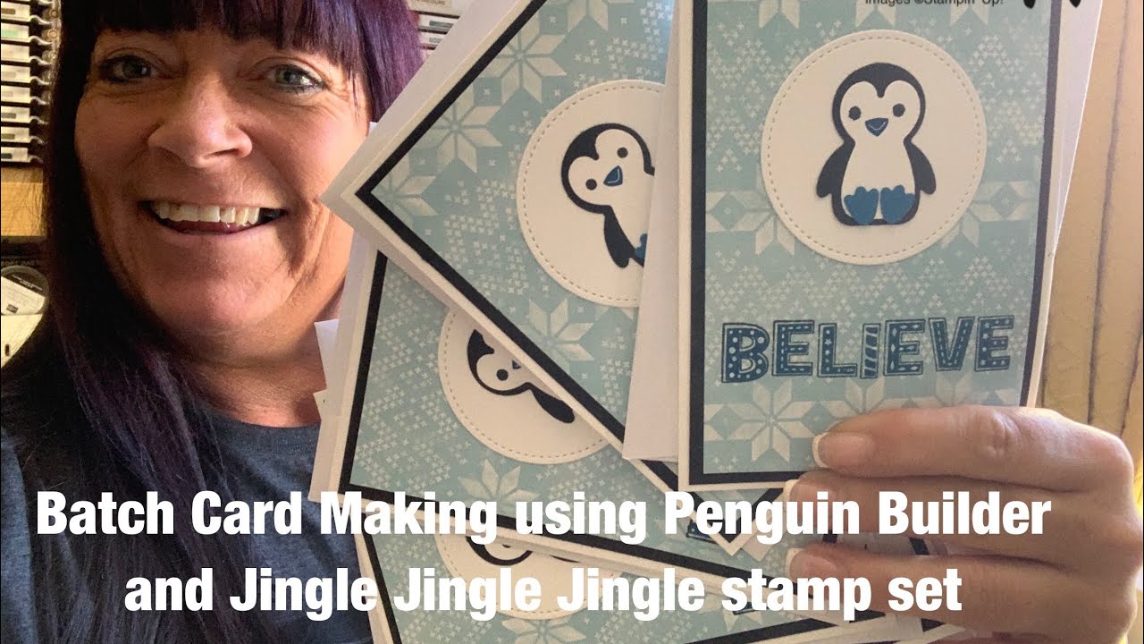 Batch Christmas Card Making Stampin' Up! Penguin Builder Punch and ...