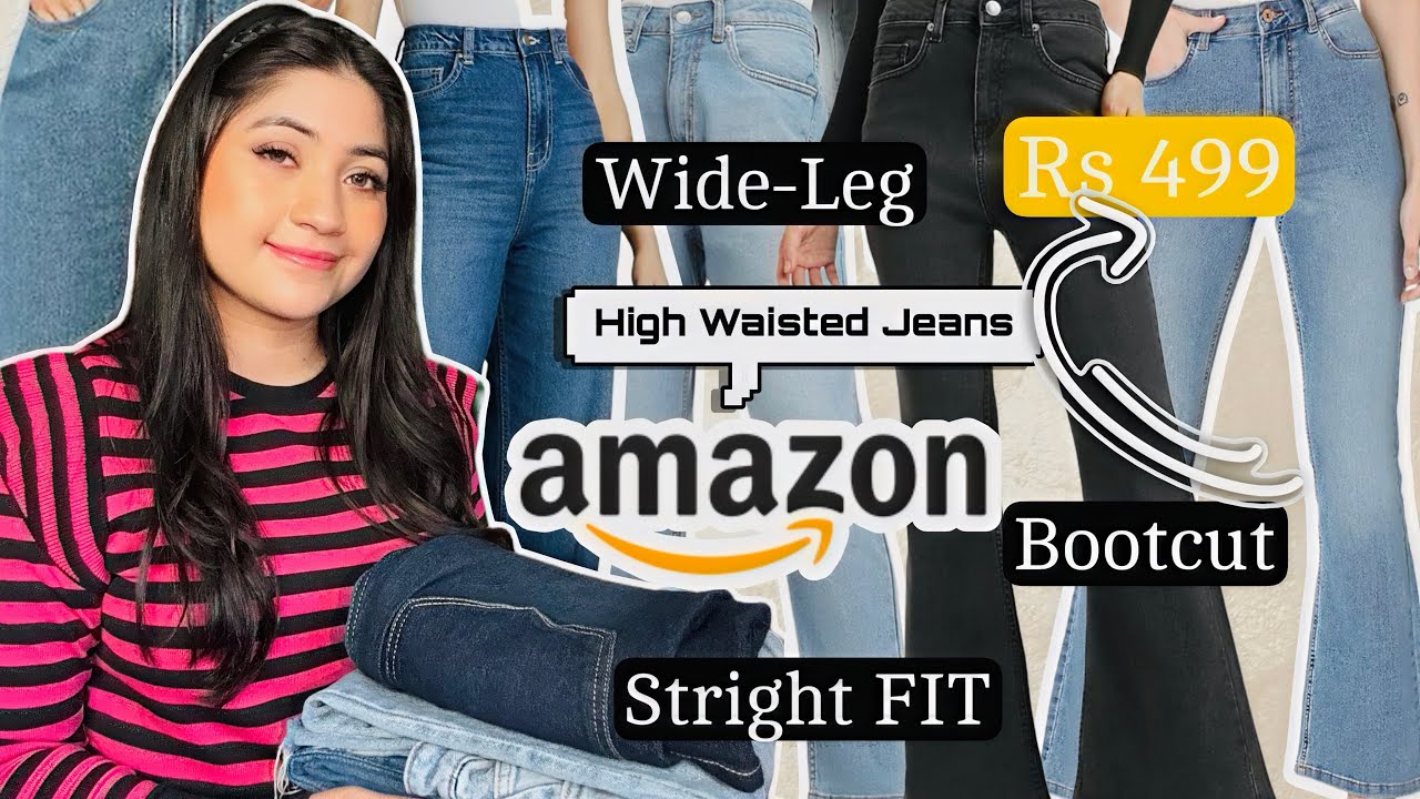 Amazon High-Waist Jeans Haul *Starting Rs 499* | Trendy Straight fit ...