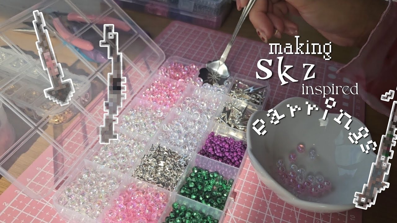 ⋆₊˚⊹ ᡣ𐭩 diy stray kids inspired earrings 🔗 (making freebies for bst ...