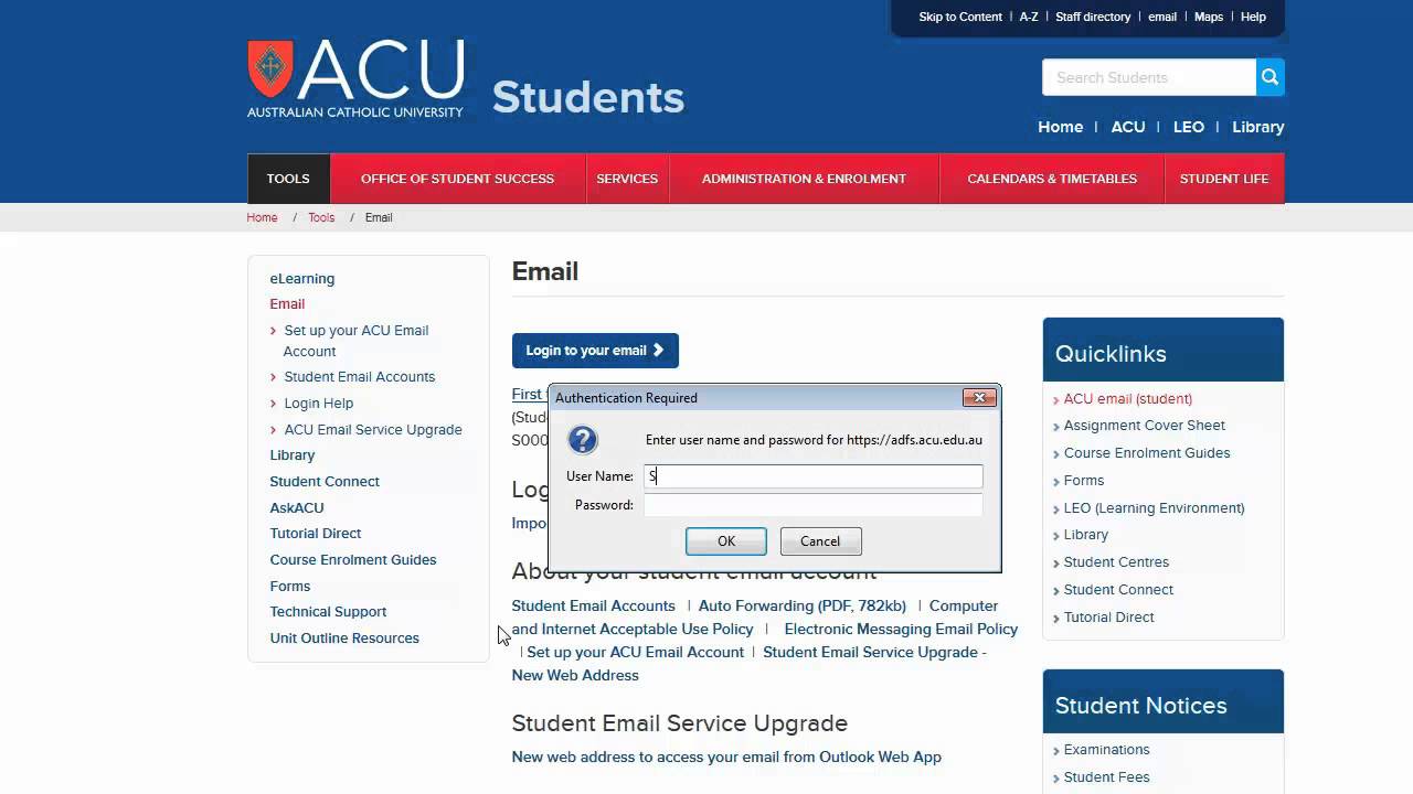 Accessing your ACU Student Email Account - YouTube
