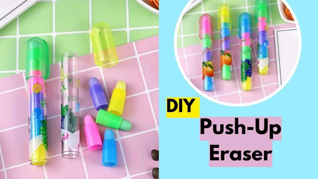 DIY Homemade Push-Up Eraser Pen / diy kawaii eraser pen / eraser ...