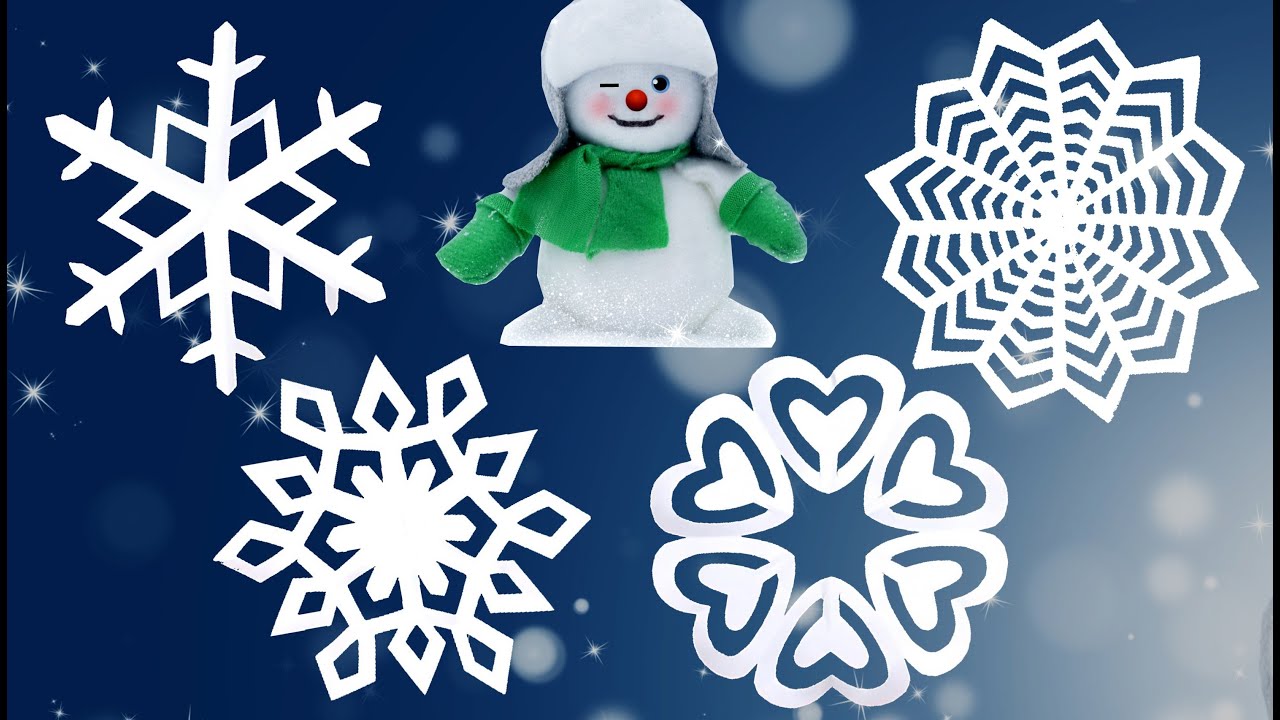 Flocons de Neige en Papier | 4 Modèles de Cristaux de Glace | Tutoriel ...