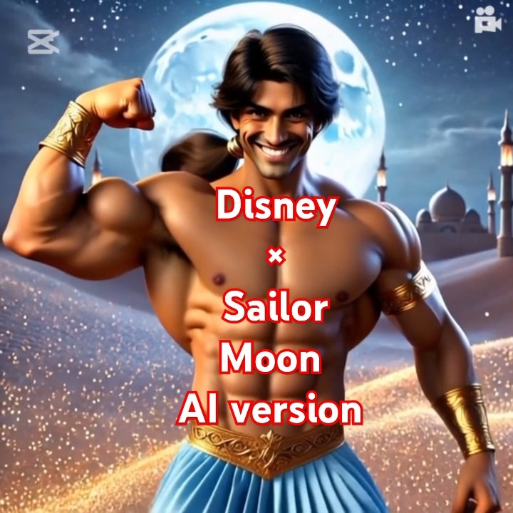 Disney × Sailor Moon #ai #aiart #male #muscle #abs #sailormoon #jasmin ...