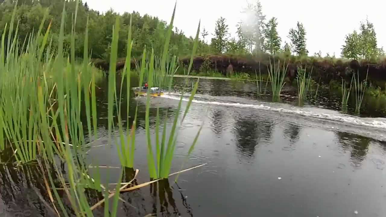 RC BOAT JET BOAT SWAMP EXPEDITION IN THE RAIN - YouTube