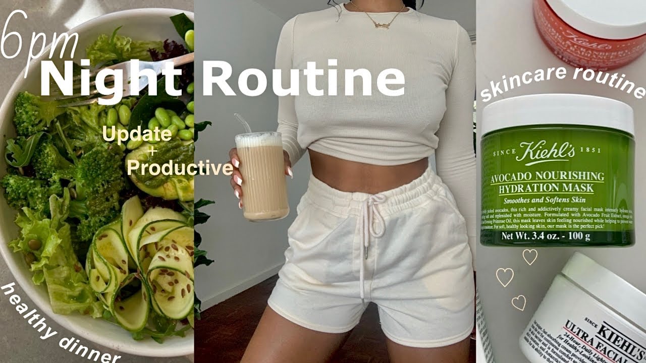 6pm night routine | afternoon walk | cooking dinner | skincare - YouTube