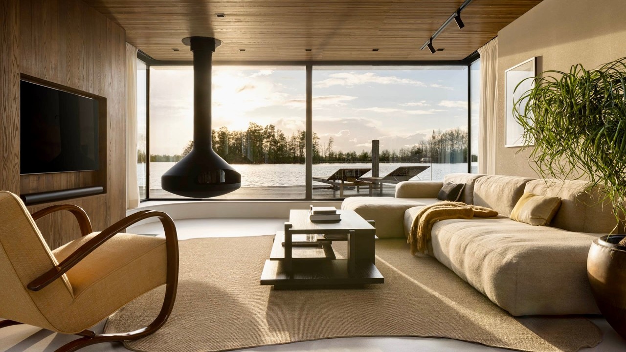 Tiny Floating House Tour | Small Modern Home on Water in the ...