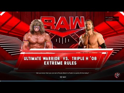 WWE 2K23 Ultimate Warrior vs HHH MTG vs Heelsenergy - YouTube