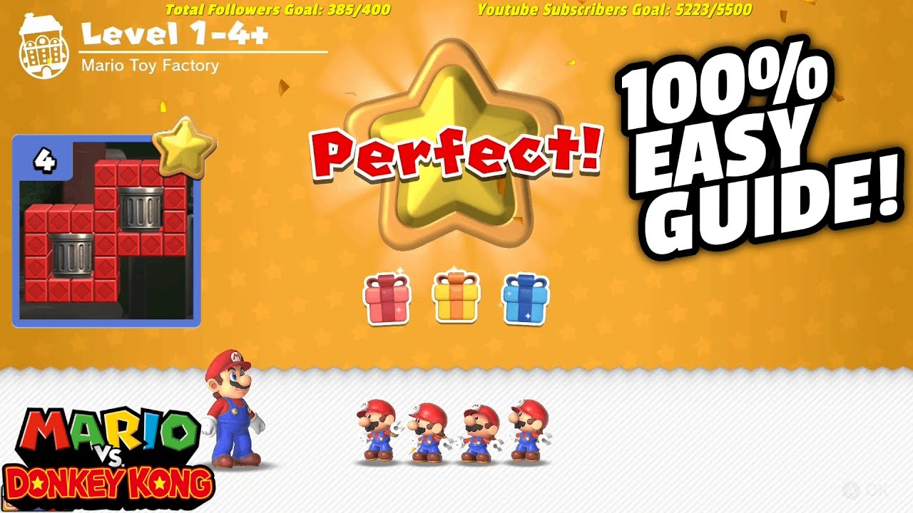 Mario Vs Donkey Kong Switch | Level 1-4+ Mario Toy Factory Plus Easy ...