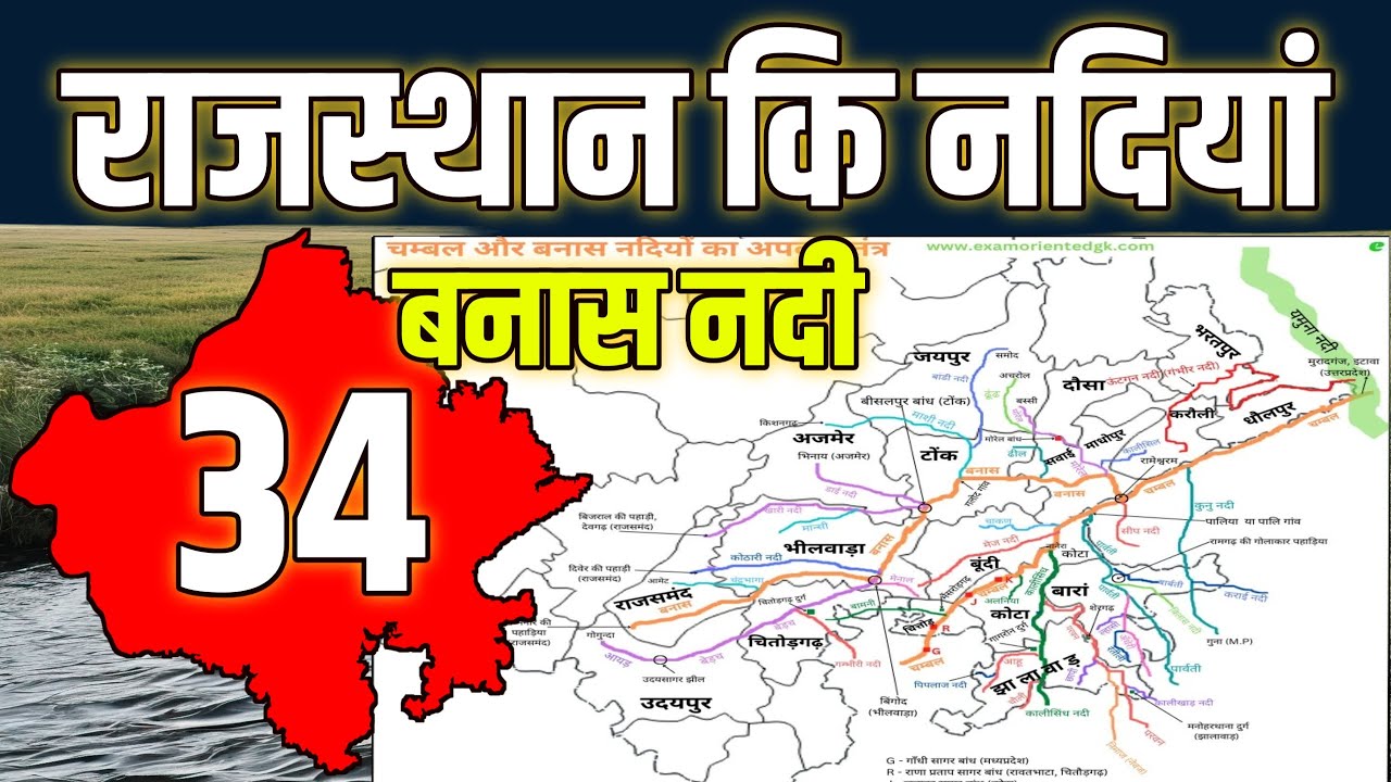 राजस्थान की नदी बनास || banas Major Rivers Of Rajasthan || UCC EDUHUB ...