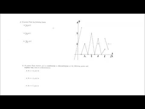 Limit: Fonksiyonun Grafiğinde, Süreklilik Soru Çözümü Özyeğin Üniversitesi Math 101 Fall '14 MT1
