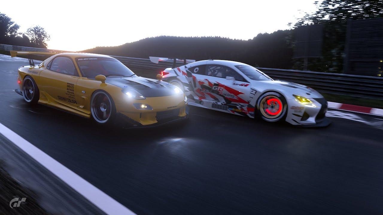 [PS5] GT7 Nürburgring RE Amemiya FD3S RX-7 VS Lexus RC F GT3 prototype ...