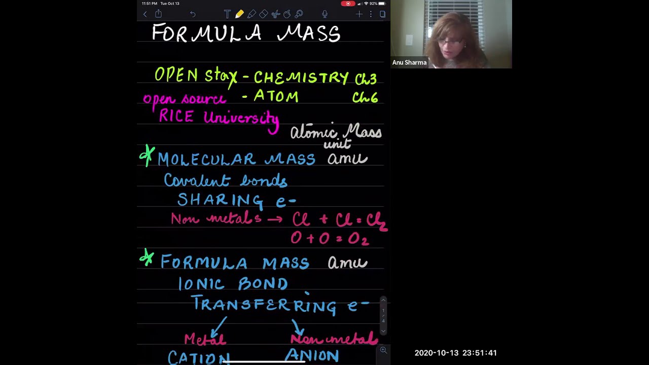 Calculate the MOLECULAR MASS and FORMULA MASS - YouTube