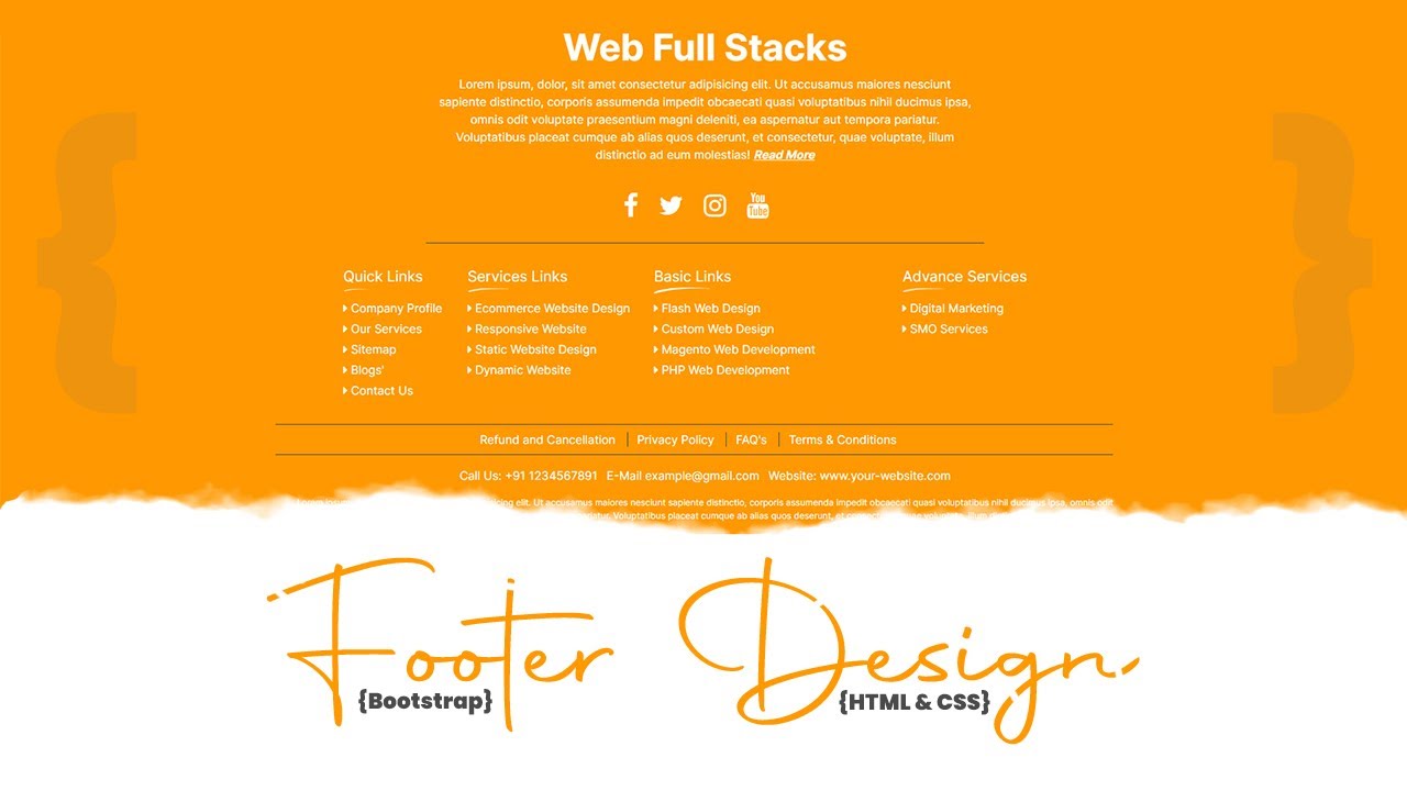 Site Design | Bootstrap 4.1 | Looks Excellent | Footer Design | Step By ...