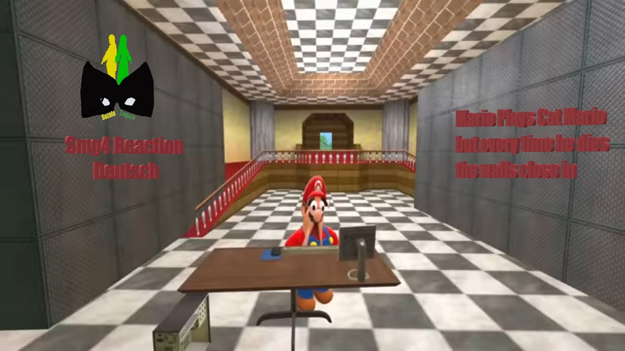 Smg4 Reaction Mario Plays Cat Mario but every time he dies the walls ...