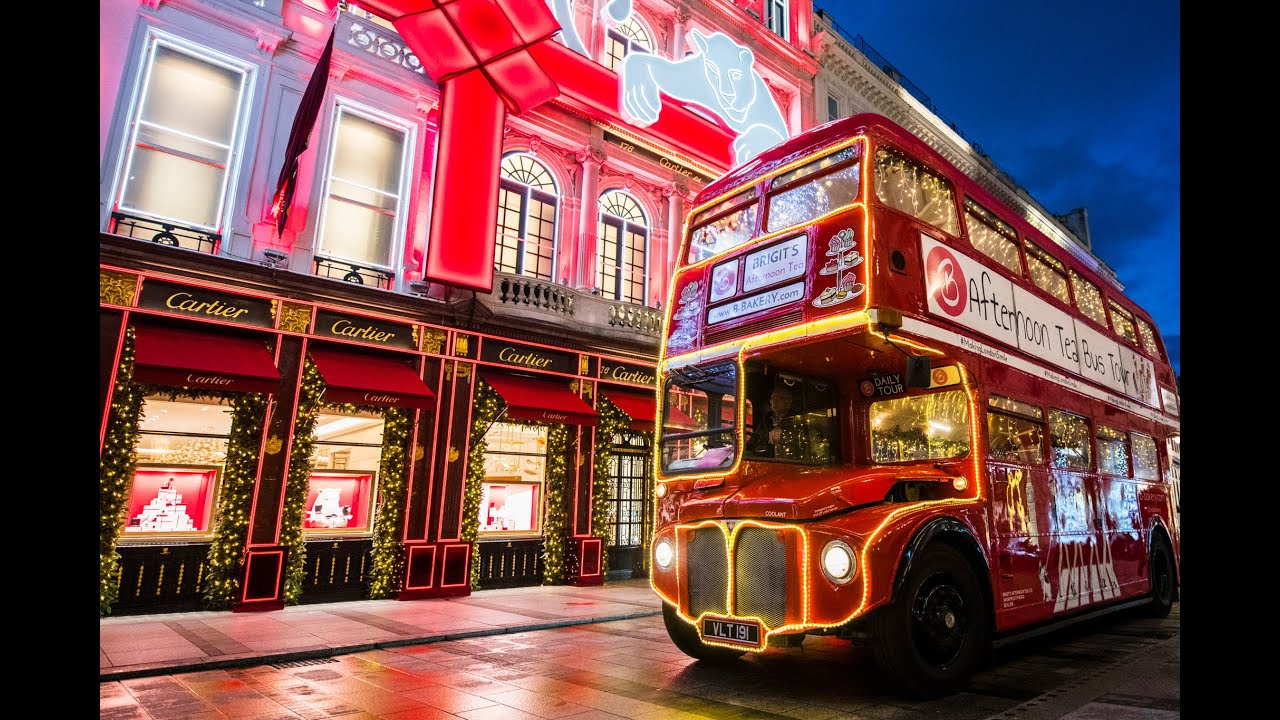 Christmas Afternoon Tea Bus Tour London - YouTube