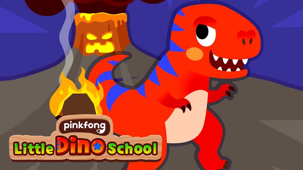 The Volcano is Erupting! 🌋 | Baby Tyrannosaurus Rex Songs | Pinkfong ...