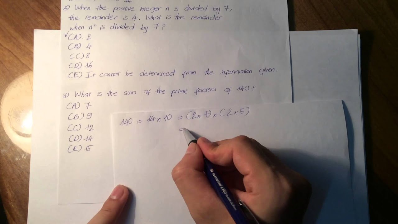 SAT Math level 1 - Basic Arithmetic - Problem 3 - YouTube