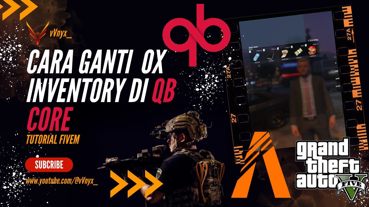 Cara Ganti Ox Inventory Di QB Core | * FREE* | TUTORIAL FIVEM VERSI QB ...