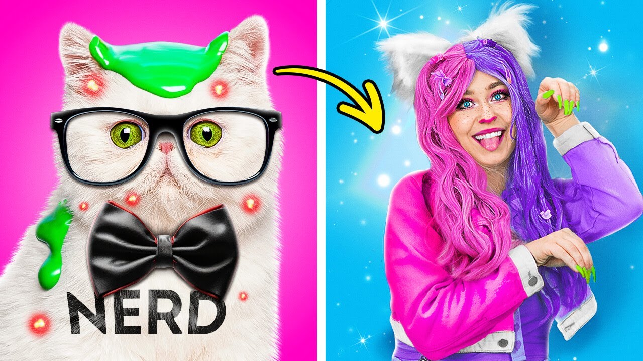 Popular VS Nerd. How to become Popular in Class. Extreme Makeover ...