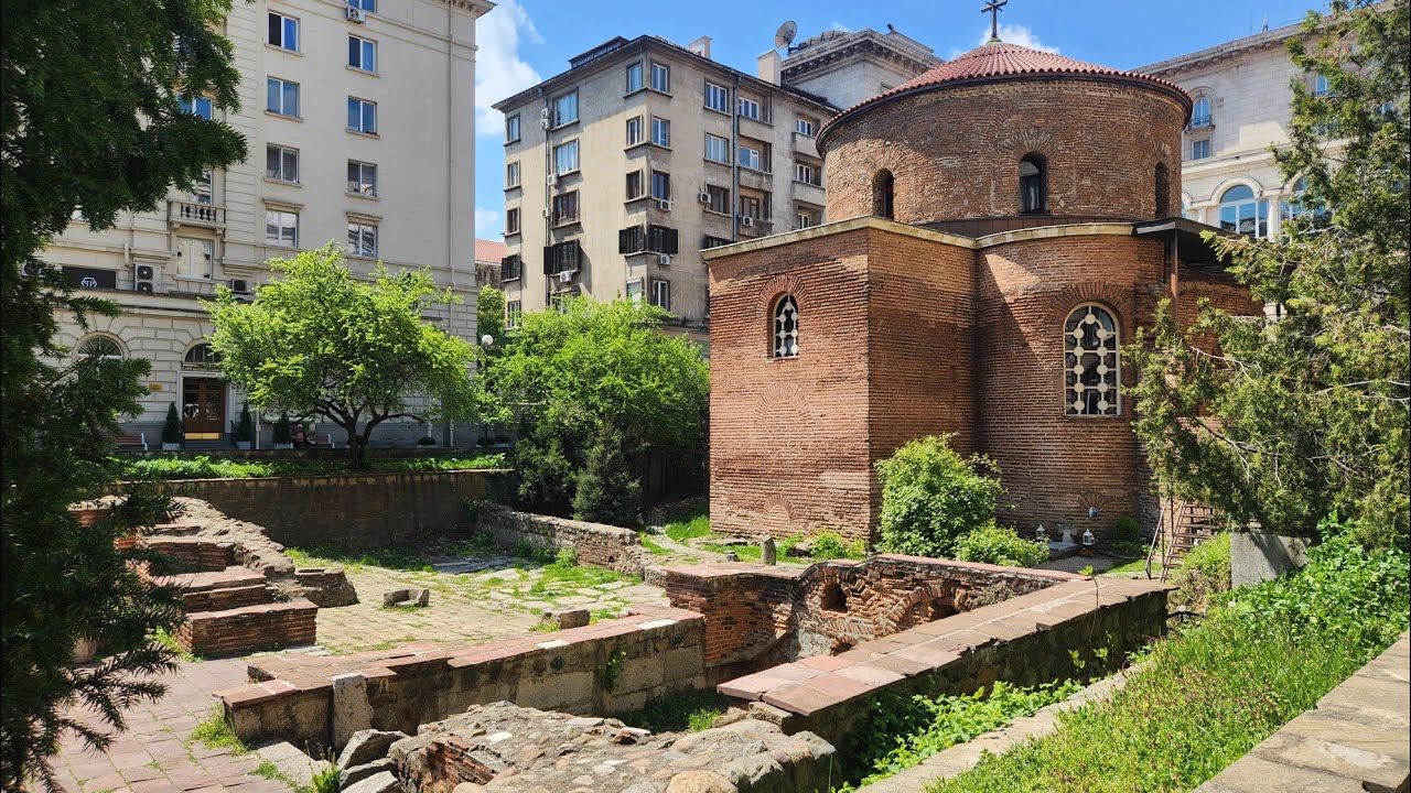 Sofia St. Nedelya Square St. George Rotunda Church walking tour video Sofia Bulgaria - YouTube