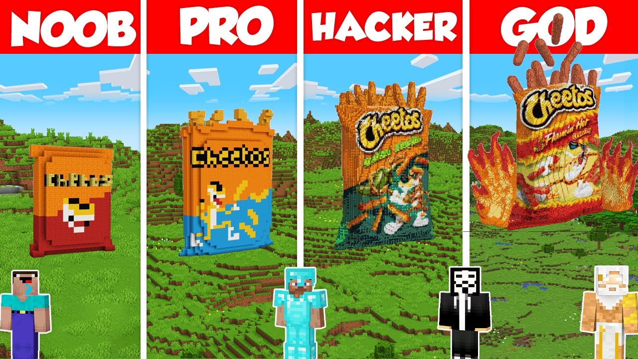Cheetos Chips Build Battle Challenge - Noob vs Pro vs Hacker vs God ...