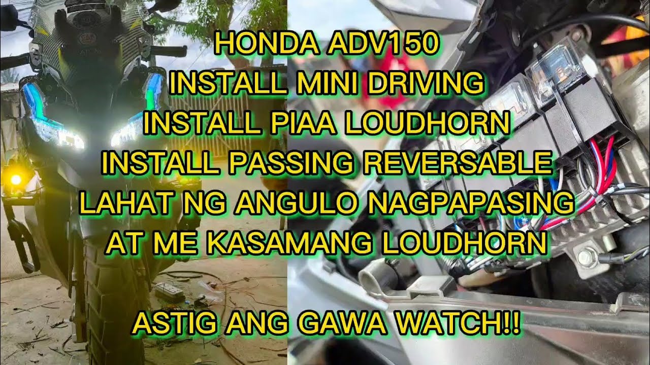 HONDA ADV150 mini driving lights ATOM and piaa dual horn passing kakit ...