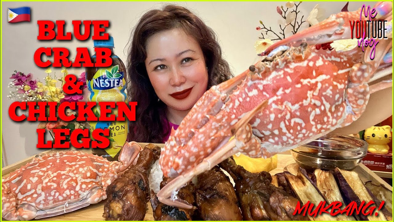 BLUE CRABS ADOBO CHICKEN LEGS FRIED EGGPLANTS 🍆 #MeVlog # ...