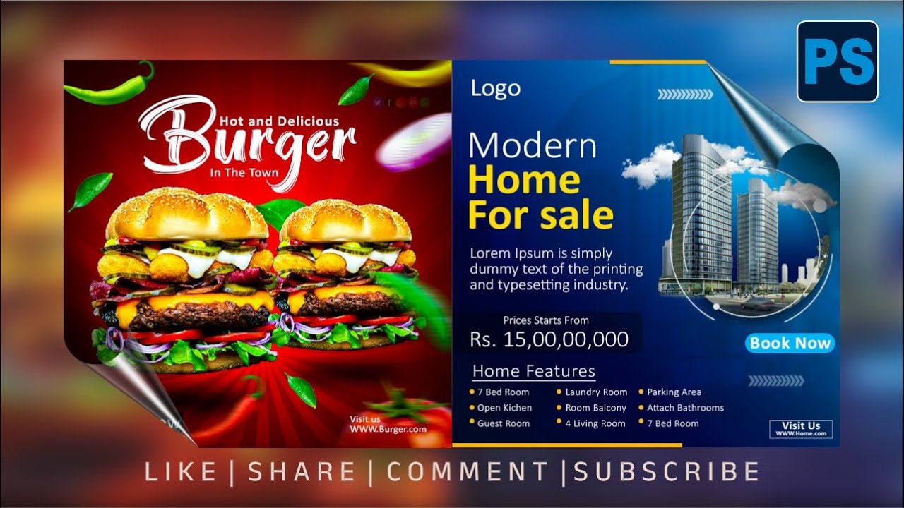 How to create simple advertisement poster in photoshop-2023 - YouTube