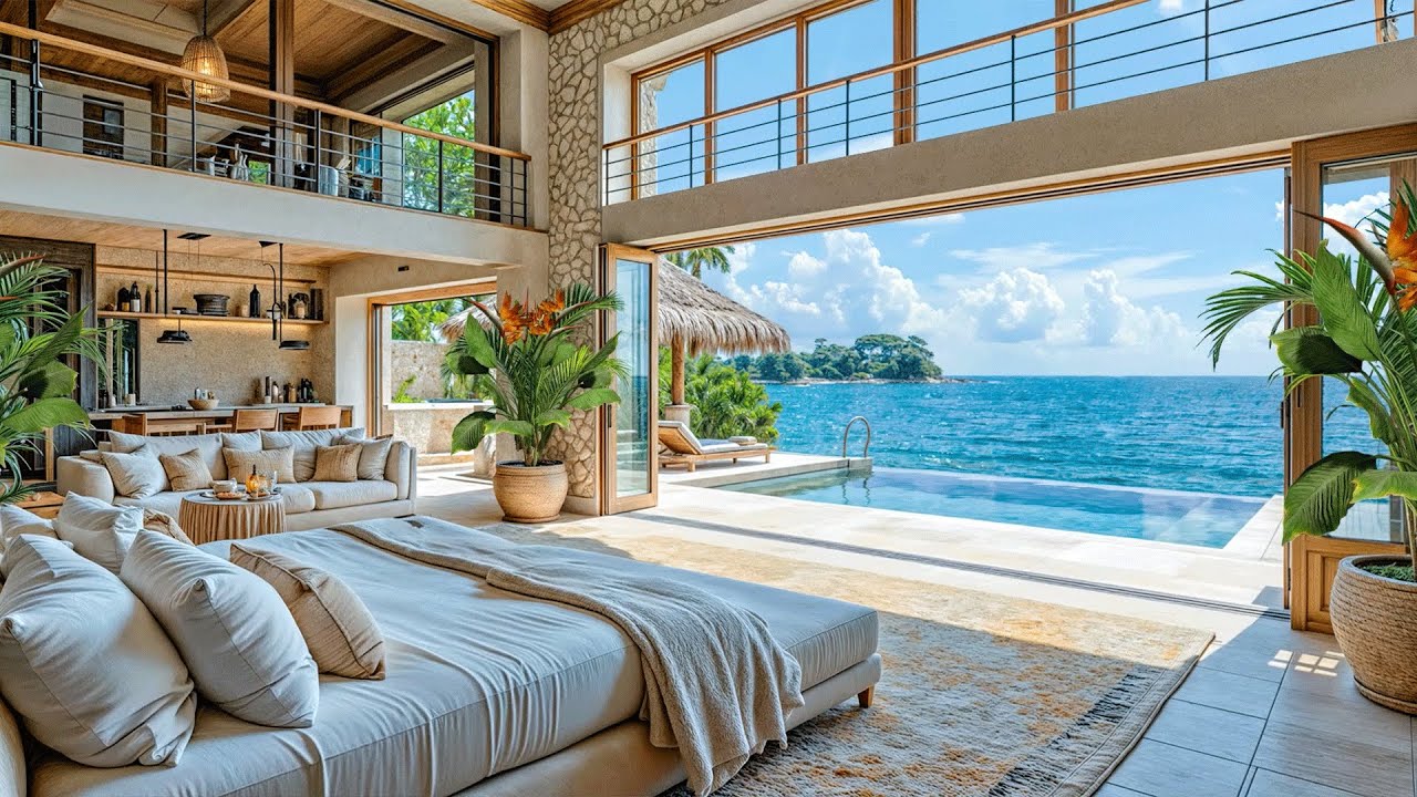 Soft Seaside Jazz - Morning Luxury Resort with Relaxing Bossa Nova Music & Soft Waves to Work ...