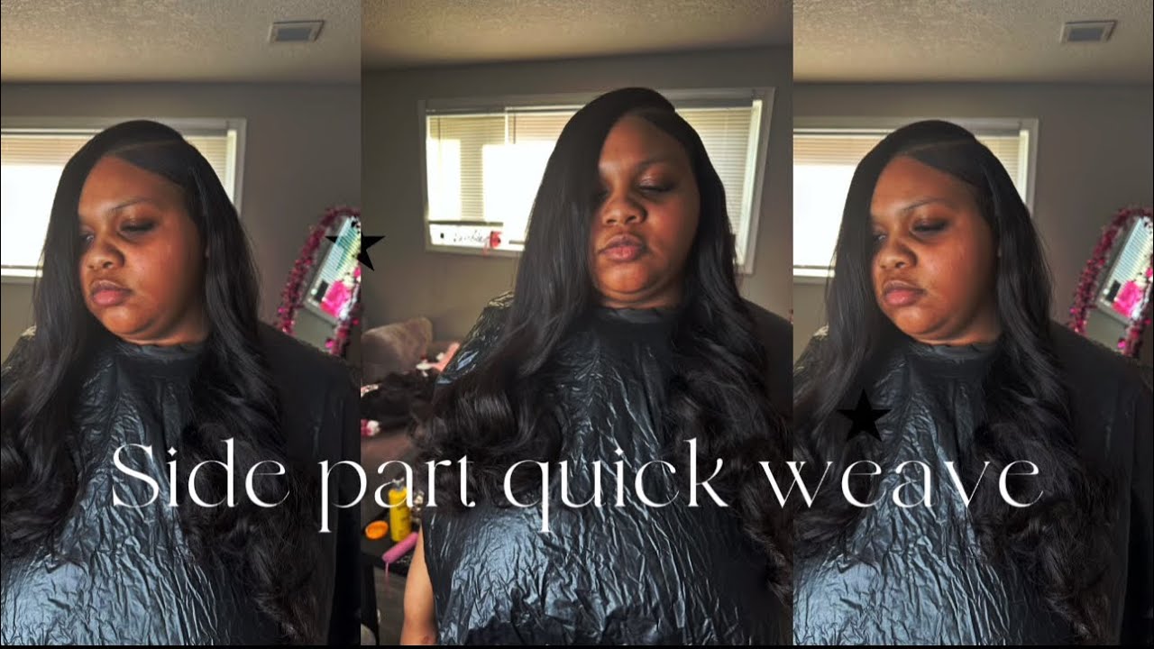 Side part quick weave - YouTube