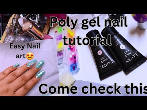 Poly gel Nails||Nail Extensions At home||Easy Nail Art Tutorial|# ...